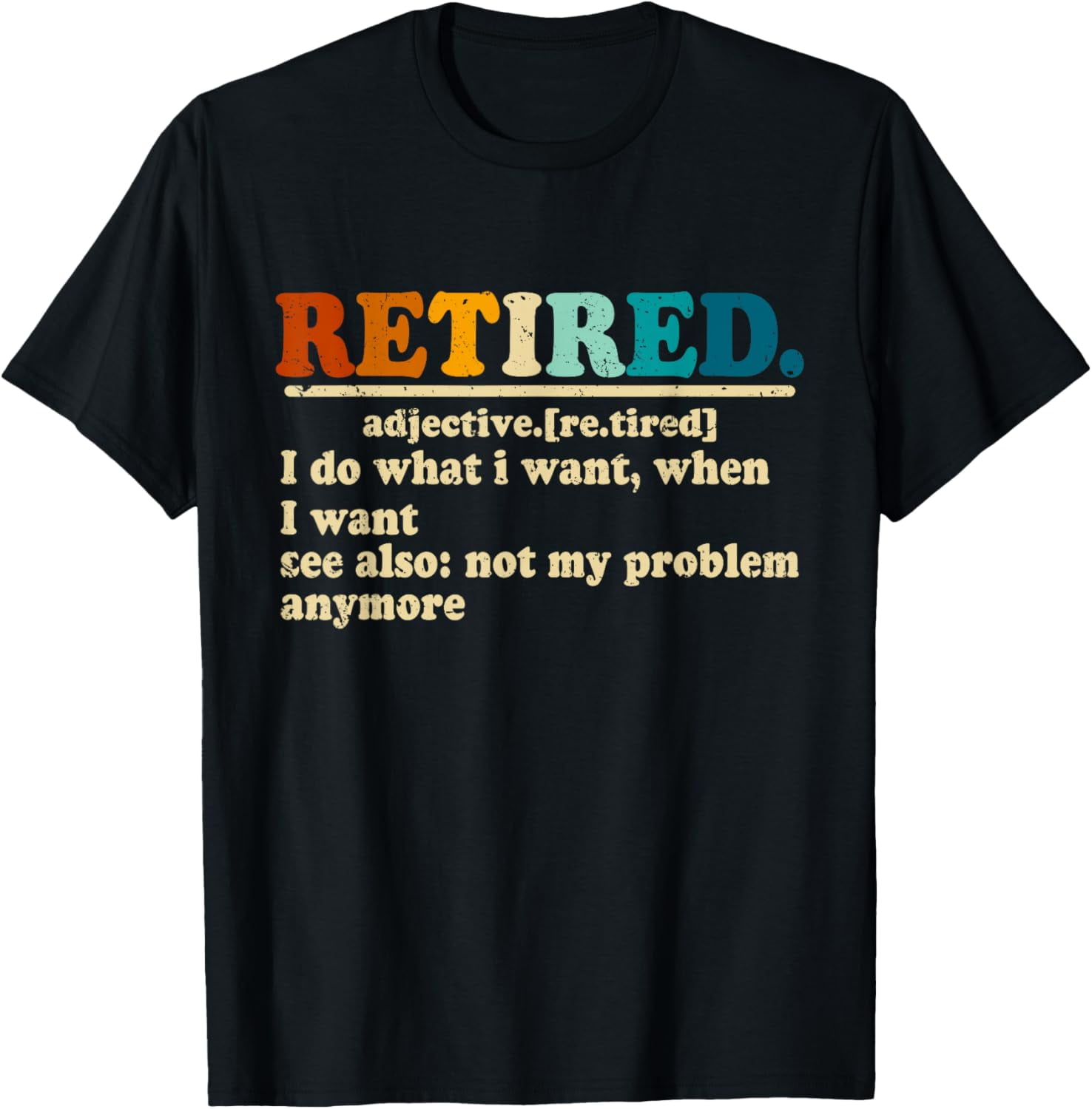 Funny Retired Definition Vintage Hilarious Retirement Saying T-Shirt ...