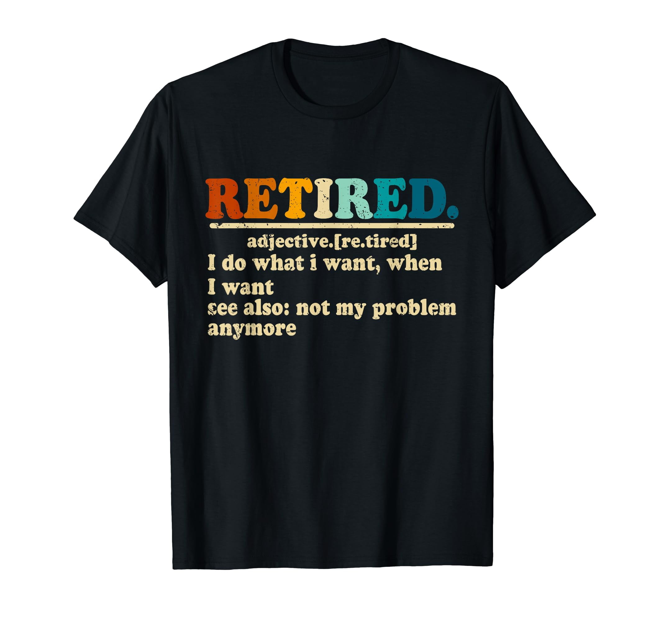 Funny Retired Definition Vintage Hilarious Retirement Saying T-Shirt ...