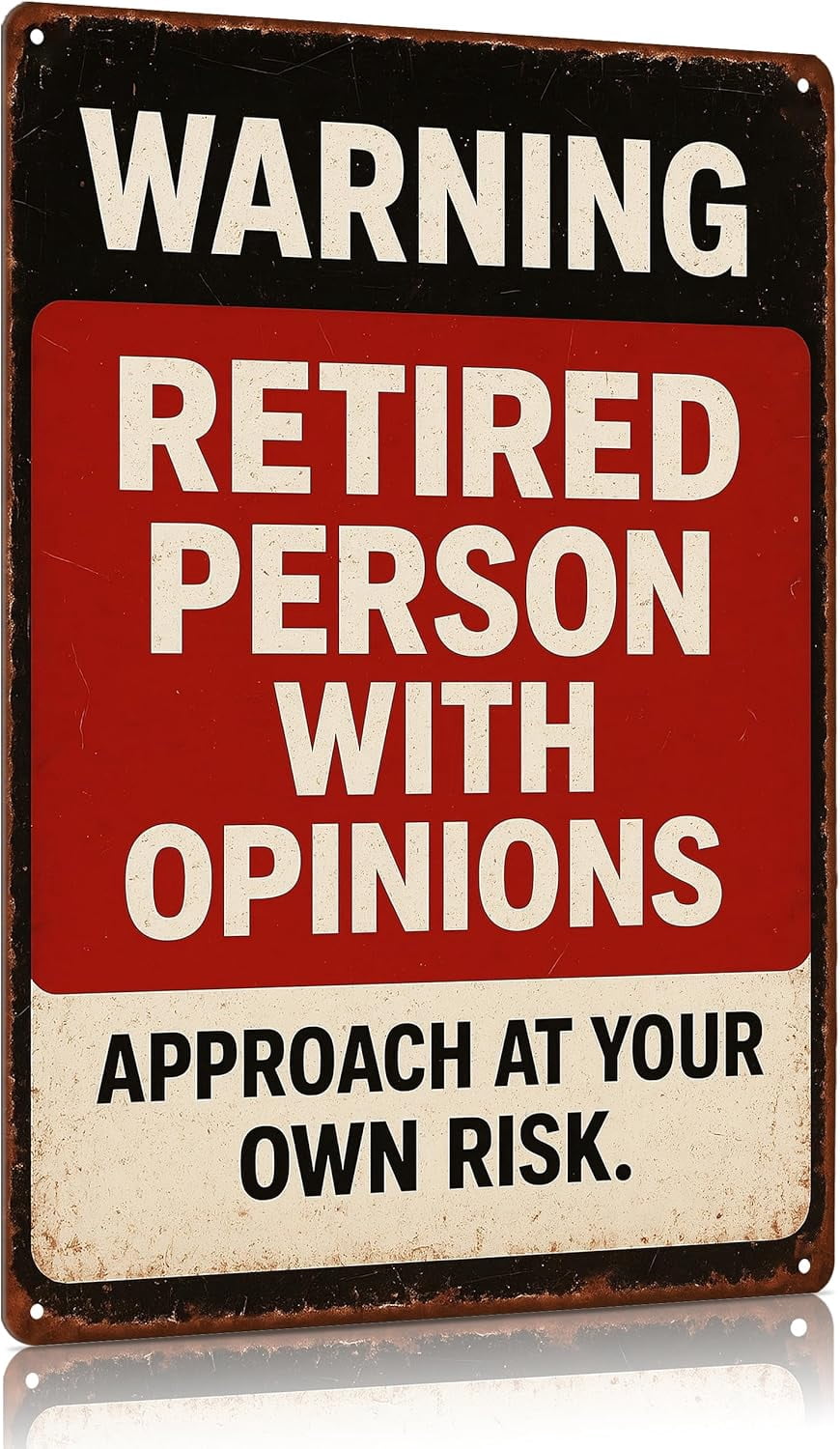 Funny Retirement Warning Metal Sign 8x12 Inch Vintage Tin Wall Decor ...