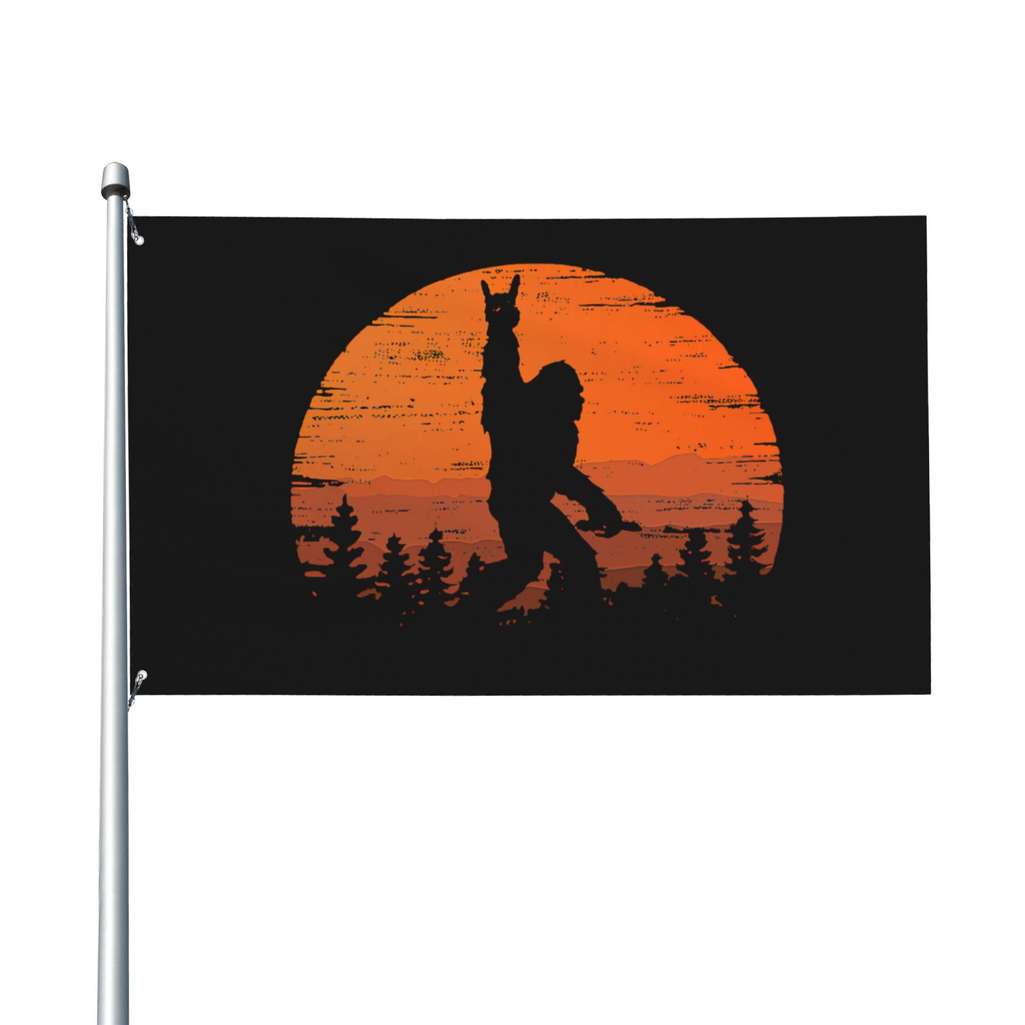 Funny Retro Big-Foot Rock Roll Forest SASquatch Believers Flag Built ...