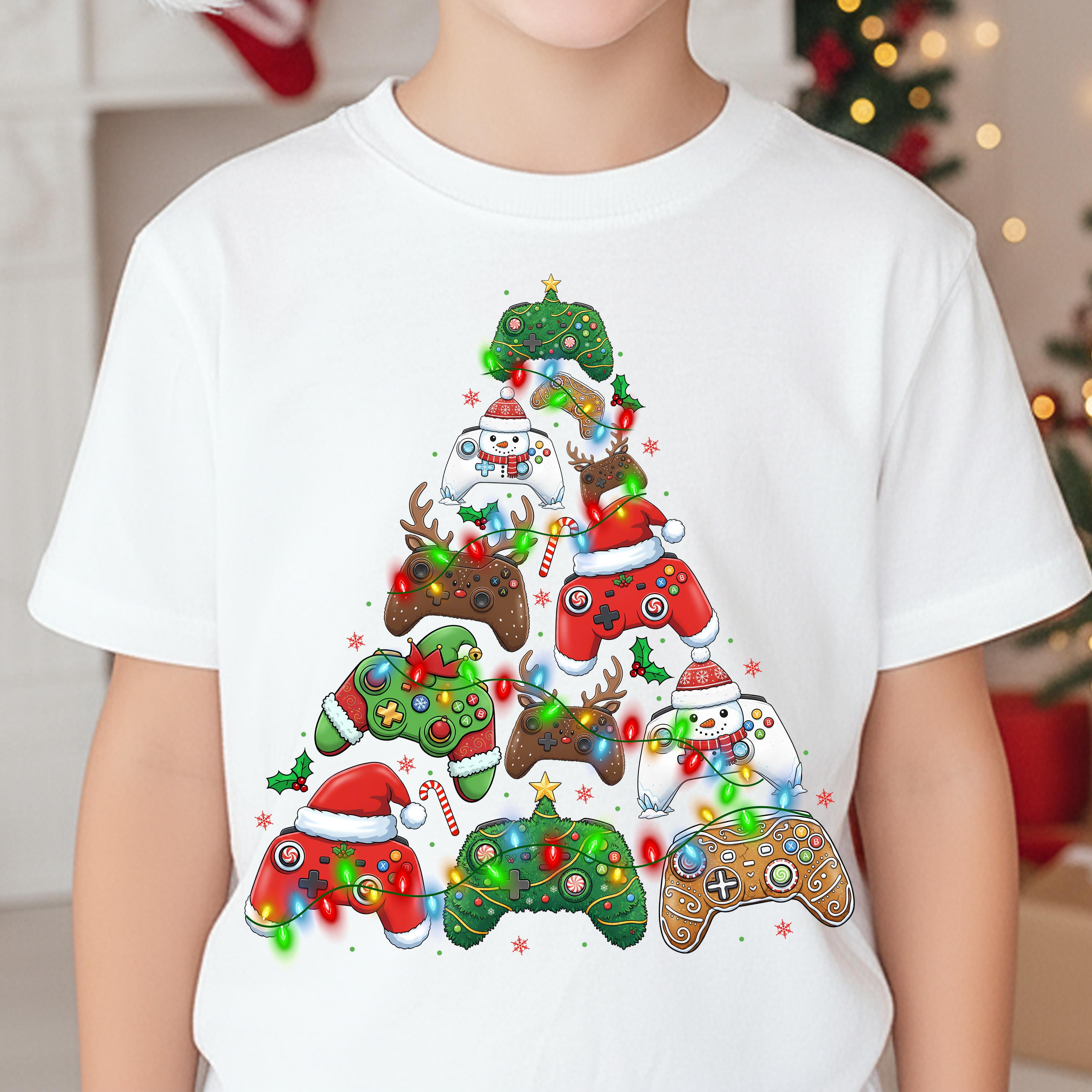 Funny Retro Christmas Gaming Controller Shirt, Santa Video Game T-shirt ...