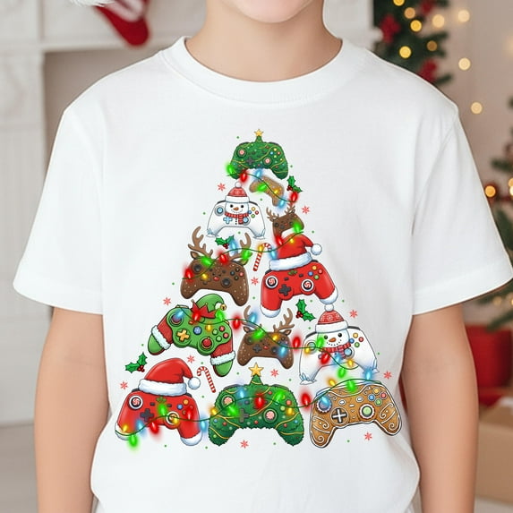 Funny Retro Christmas Gaming Controller Shirt, Santa Video Game T-shirt ...