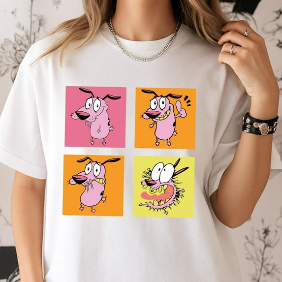 Funny Retro Courage the Cowardly Dog Tee, Limited Edition Y2K Cartoon ...