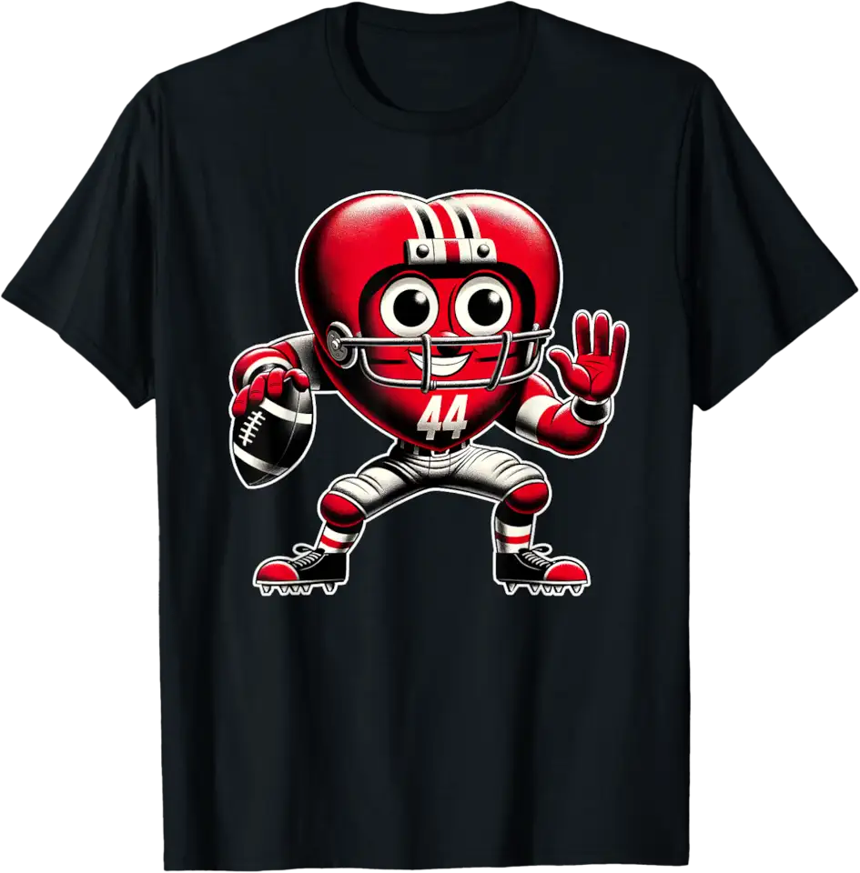 Funny Retro Football Heart Player Unisex Short Sleeve Graphic Tee ...
