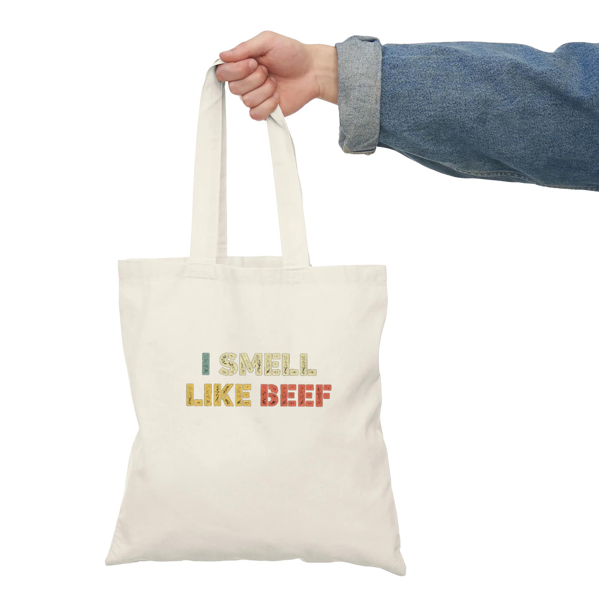 Funny Retro I Smell Like Beef Meme BBQ Smoker Art Unisex Tote Bag ...