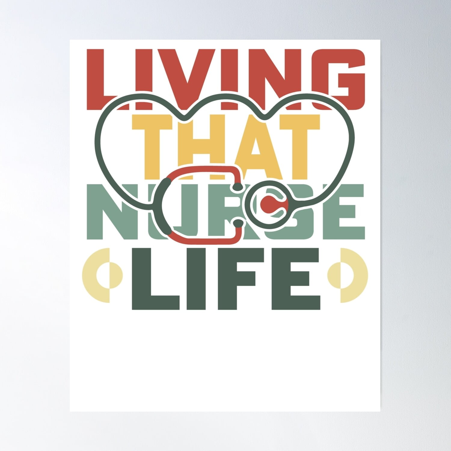 Funny Retro Living That Nurse Life Scrubs Coffee Nursing Poster Wall ...