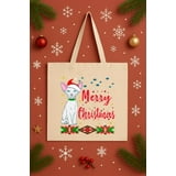 Funny Retro Merry Christmas Hairless Tote Bag Cat Pet Holiday Graphic ...