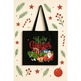 Funny Retro Merry Christmas Holiday Tote Bag Quote Graphic Design Style ...