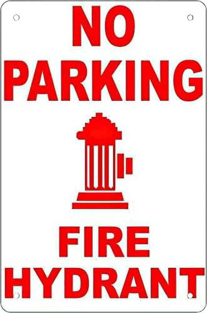 Funny Retro Metal Tin Sign No Parking Fire Hydrant Wall Decoration Use ...