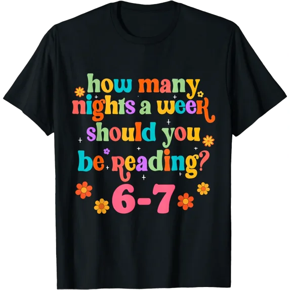 Funny Retro Six Seven Meme Teacher Reading T-Shirt Book Lover Gift ...