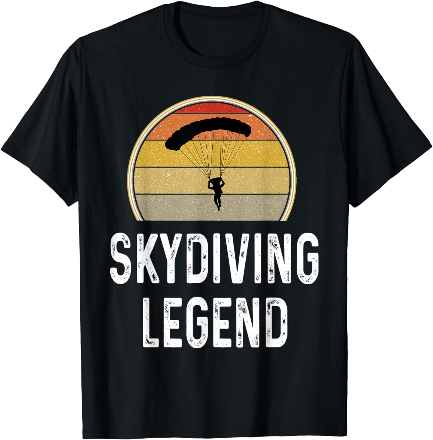 Funny Retro Skydiving Legend Skydiver Sunset Parachute T-Shirt ...