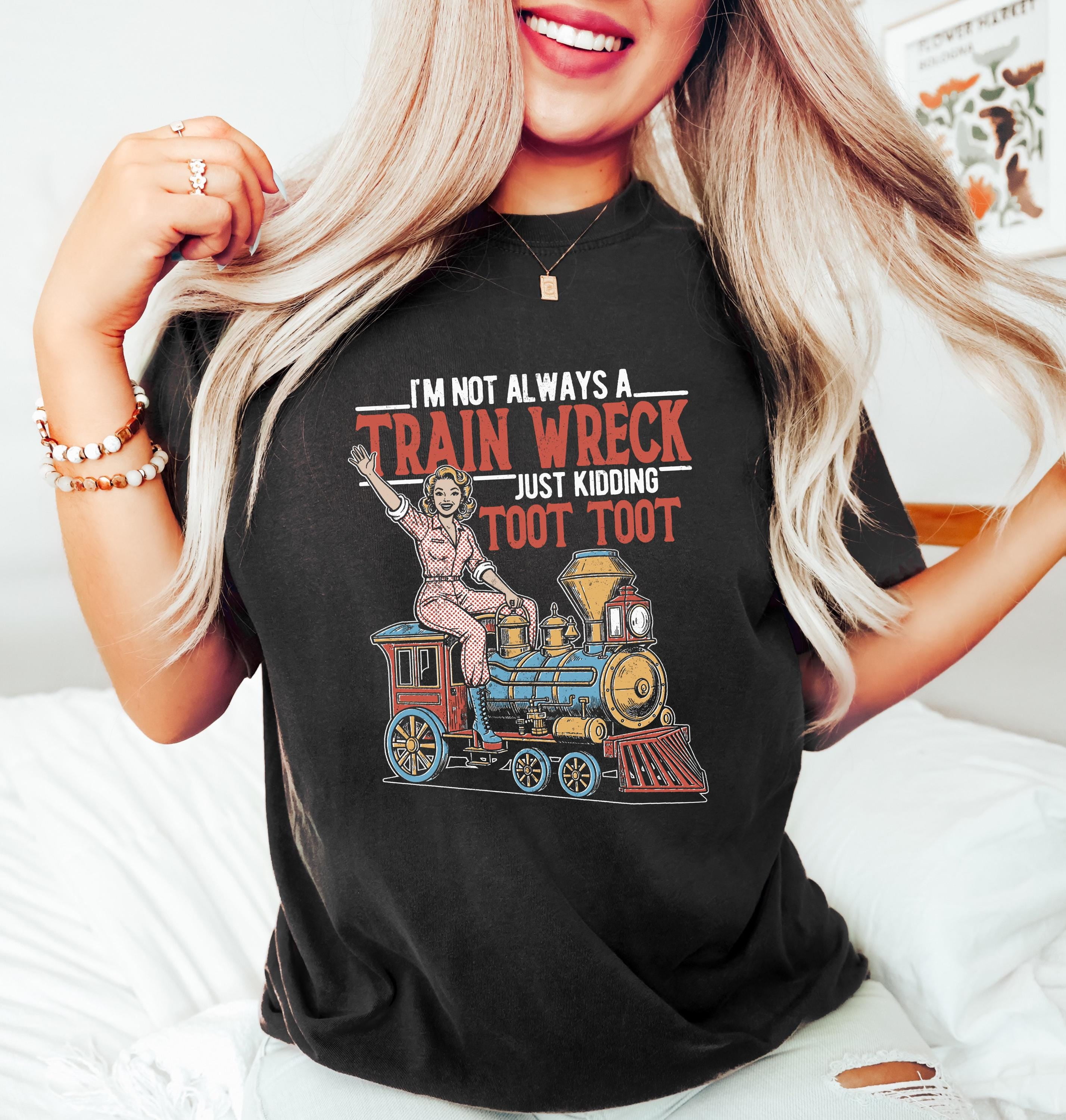 Funny Retro Toot Toot Train Graphic Comfort Colors Expressive Style ...