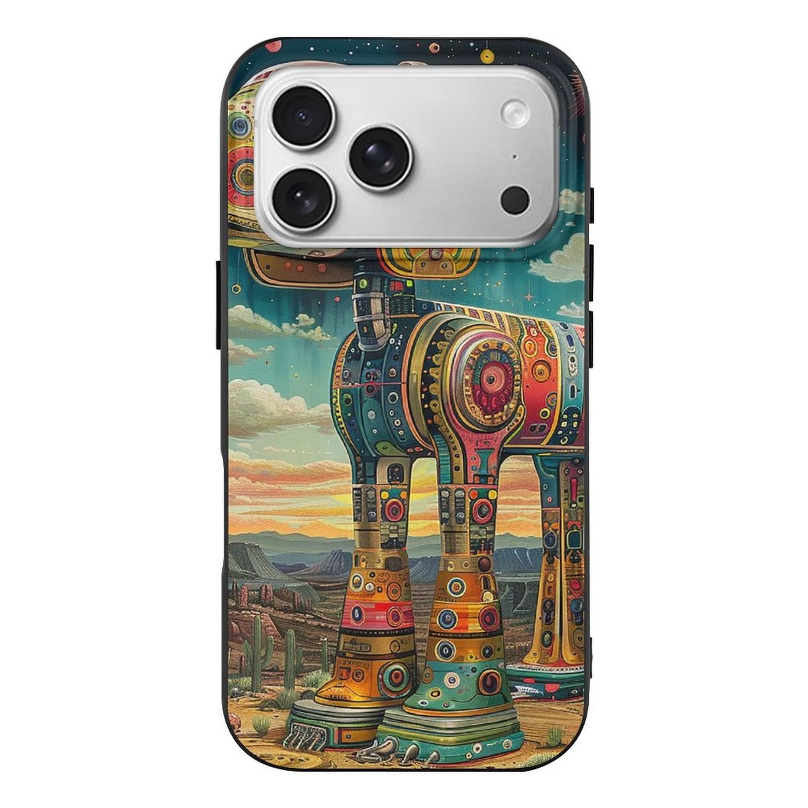 Funny Robot Dog Psychedelic Phone Case Compatible with iPhone 17 Pro ...