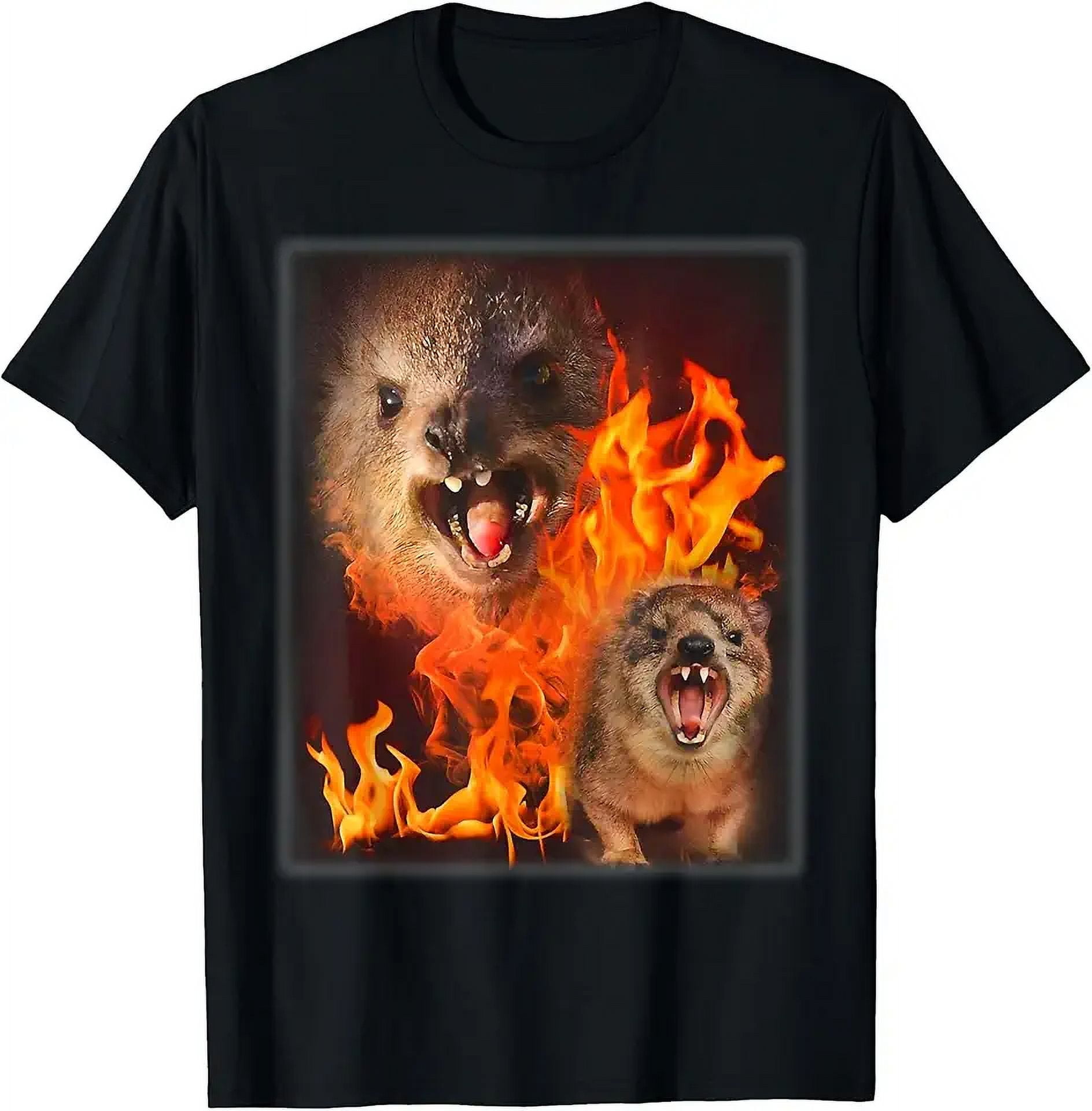 Funny Rock Hyrax Fire Meme T-Shirt - Walmart.com