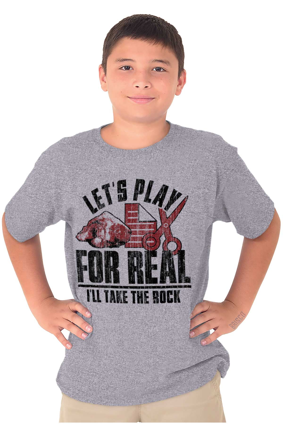 Funny Rock Paper Scissors For Real Crewneck T Shirts Boy Girl Teen ...