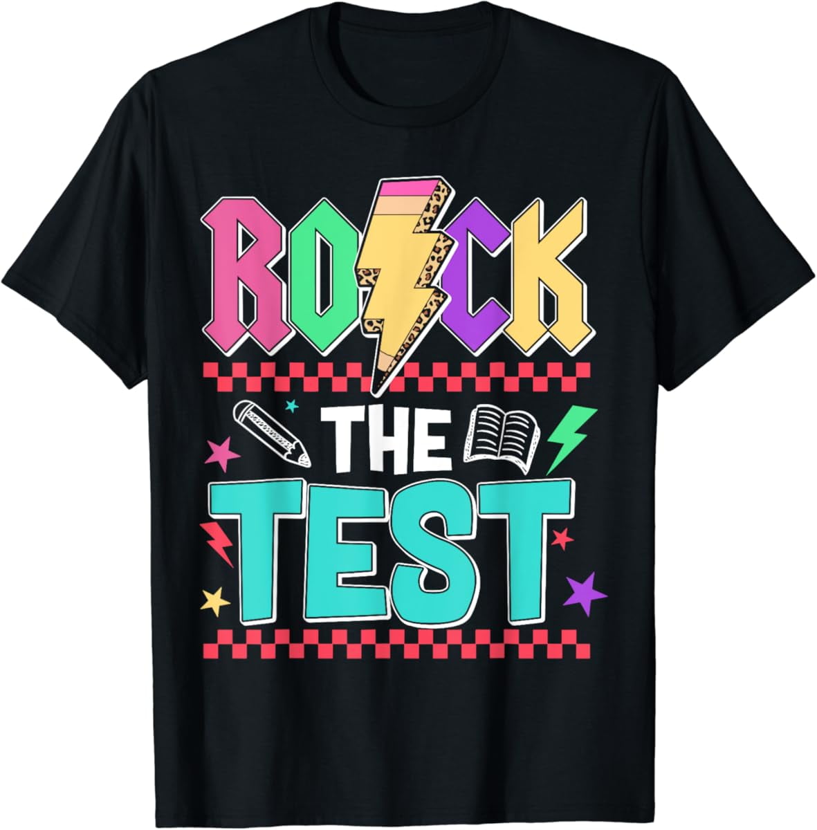 Funny Rock The Test Testing Day Teacher Student Motivational Unisex Men ...