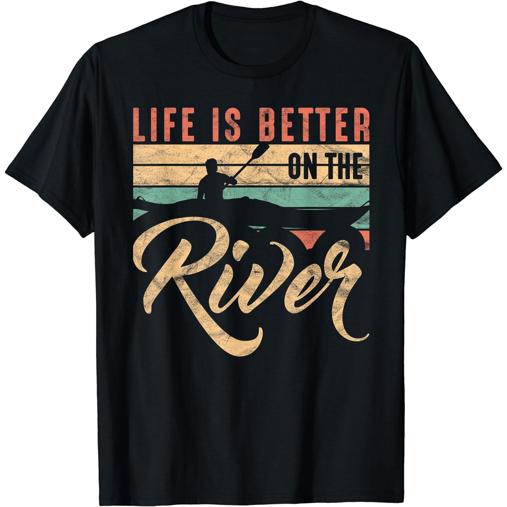 Funny Rowing Canoe Kajak Life Is Better On The River Vintage Men's ...