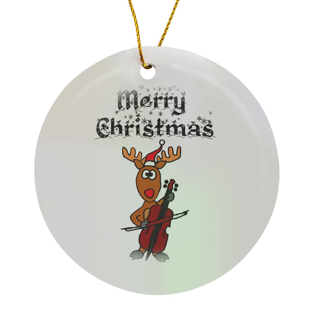 3drose, Funny Rudolph Red Nosed Reindeer Playing Cello Music Merry ...
