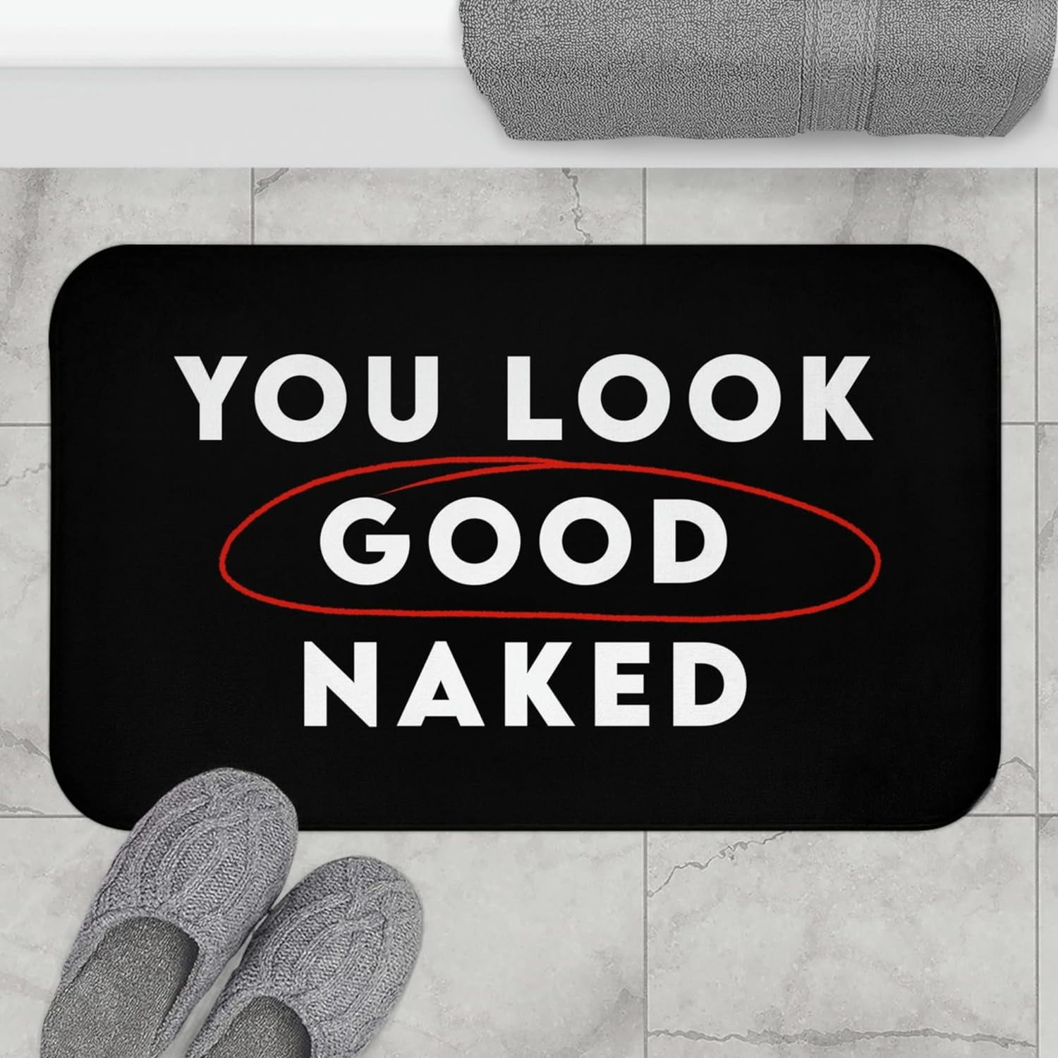 Funny Rug Mat Funny Bath Mat Black and White Bathroom Decor Cute Bath ...