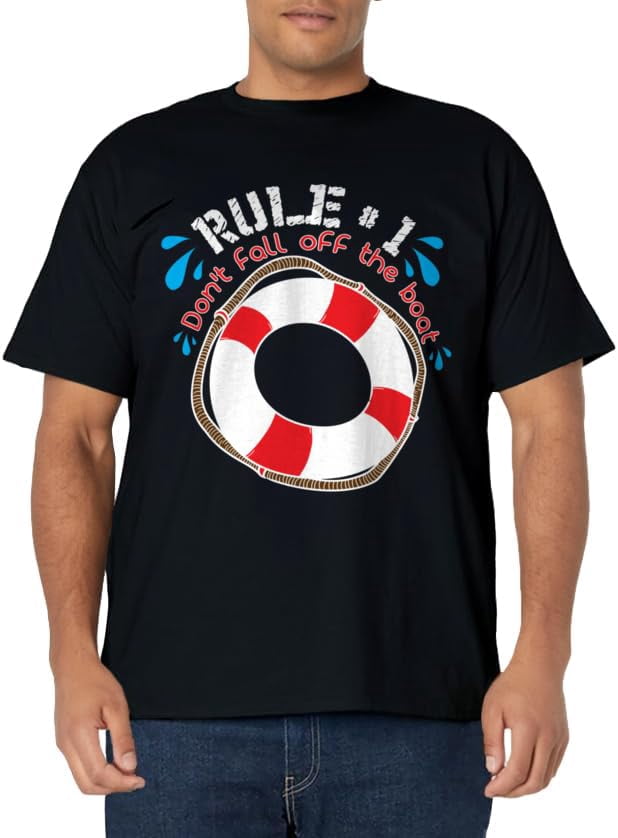Funny Rule Number 1 Don't Fall off the Boat Holiday Cruise T-Shirt ...