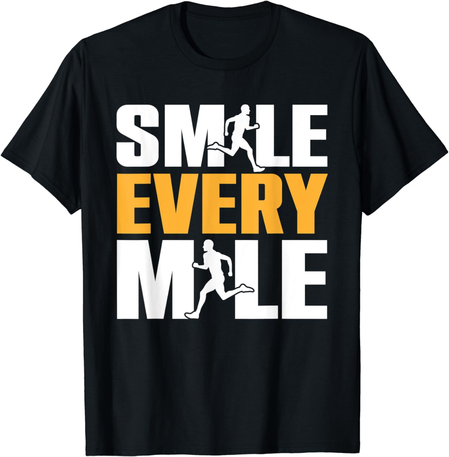 Funny Running Smile Every Mile Marathoner Runner T-Shirt - Walmart.com