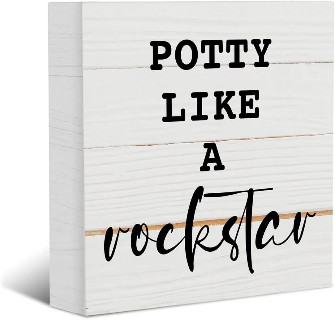 Funny Rustic Wooden Box Sign, Bathroom Decor, Farmhouse Home Decor,Wood ...