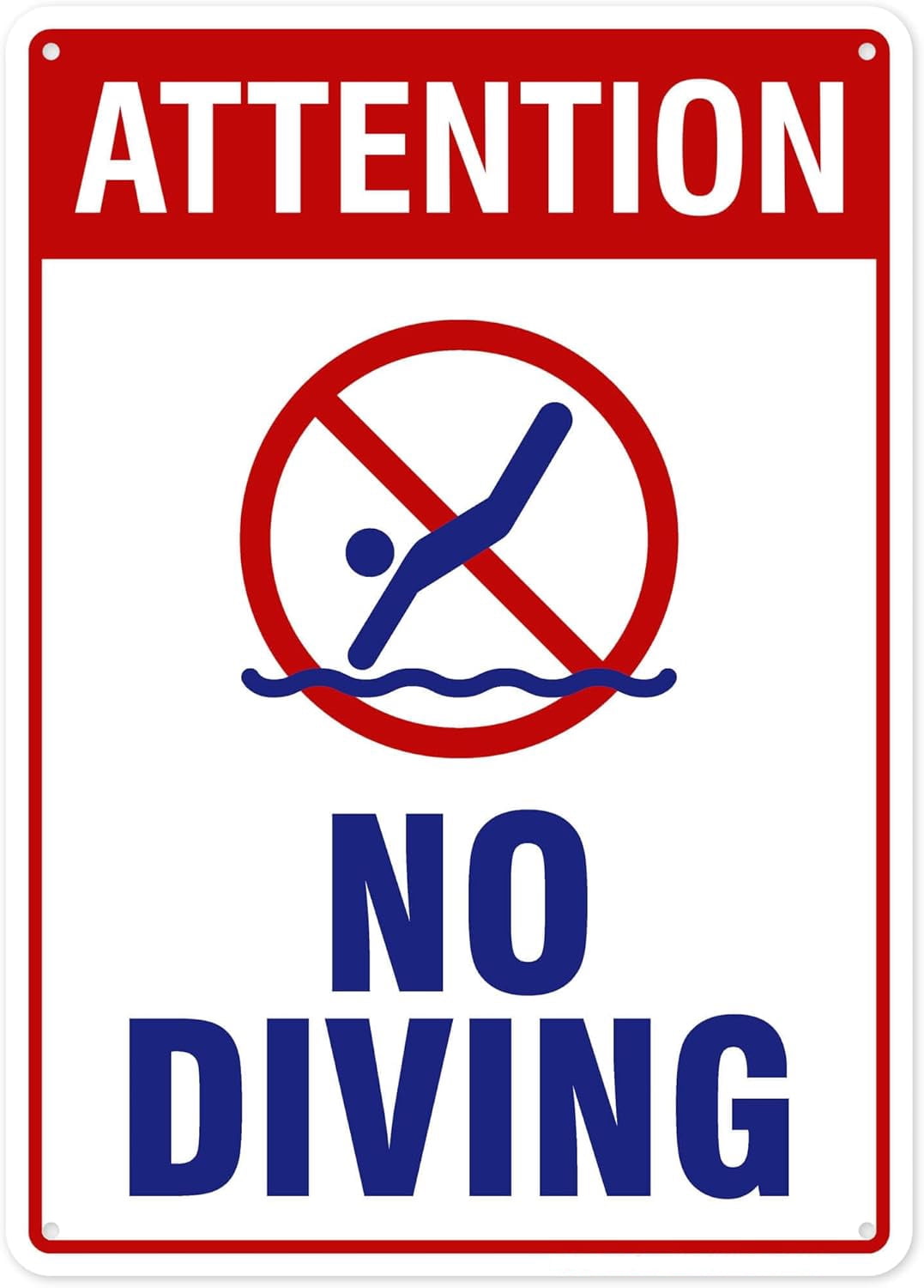 Funny Safety Signs Attention No Diving Rules Signs Swimming Pool Metal ...