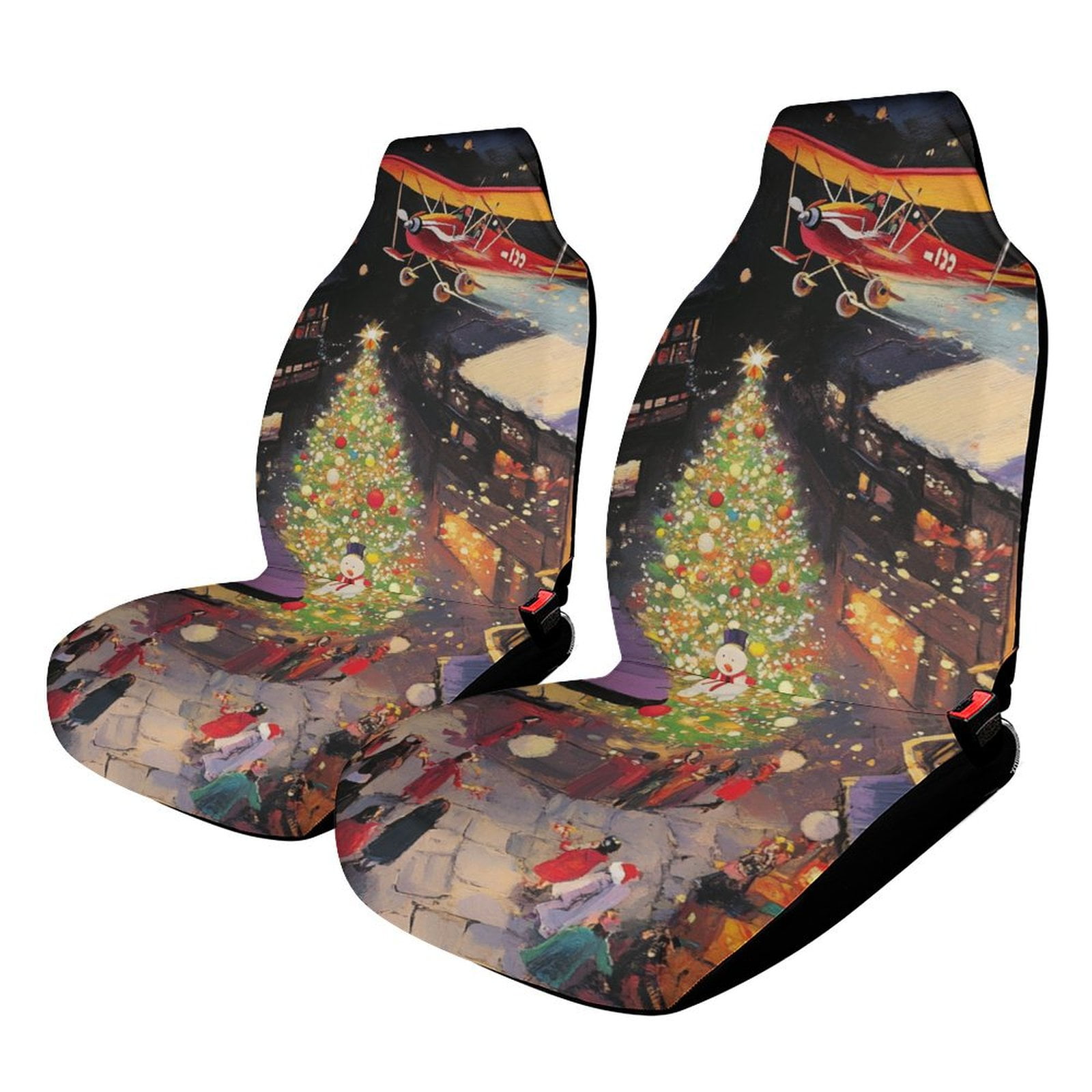 Funny Santa Claus Christmas Car Seat Covers,Universal Auto Front Seats ...