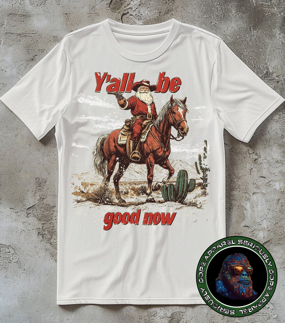 Funny Santa Cowboy Shirt, Southern Santa Claus Tee for Men Women ...