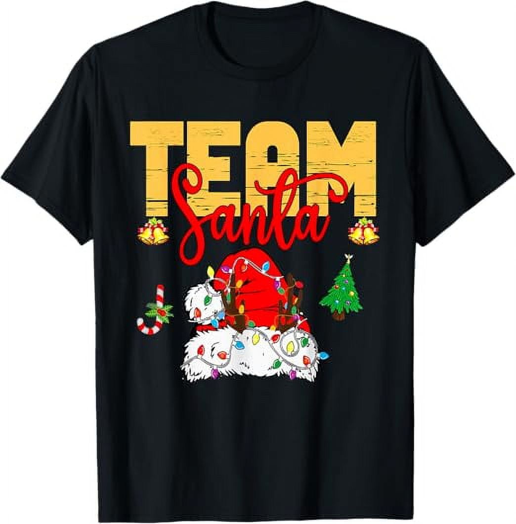 Funny Santa Hat Team Santa Christmas Squad Matching Outfits T-Shirt-S ...