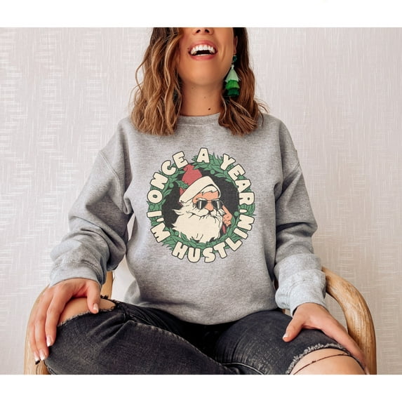 Funny Santa T-Shirt, Hustlin Santa Shirt, Unisex Christmas T-Shirt ...