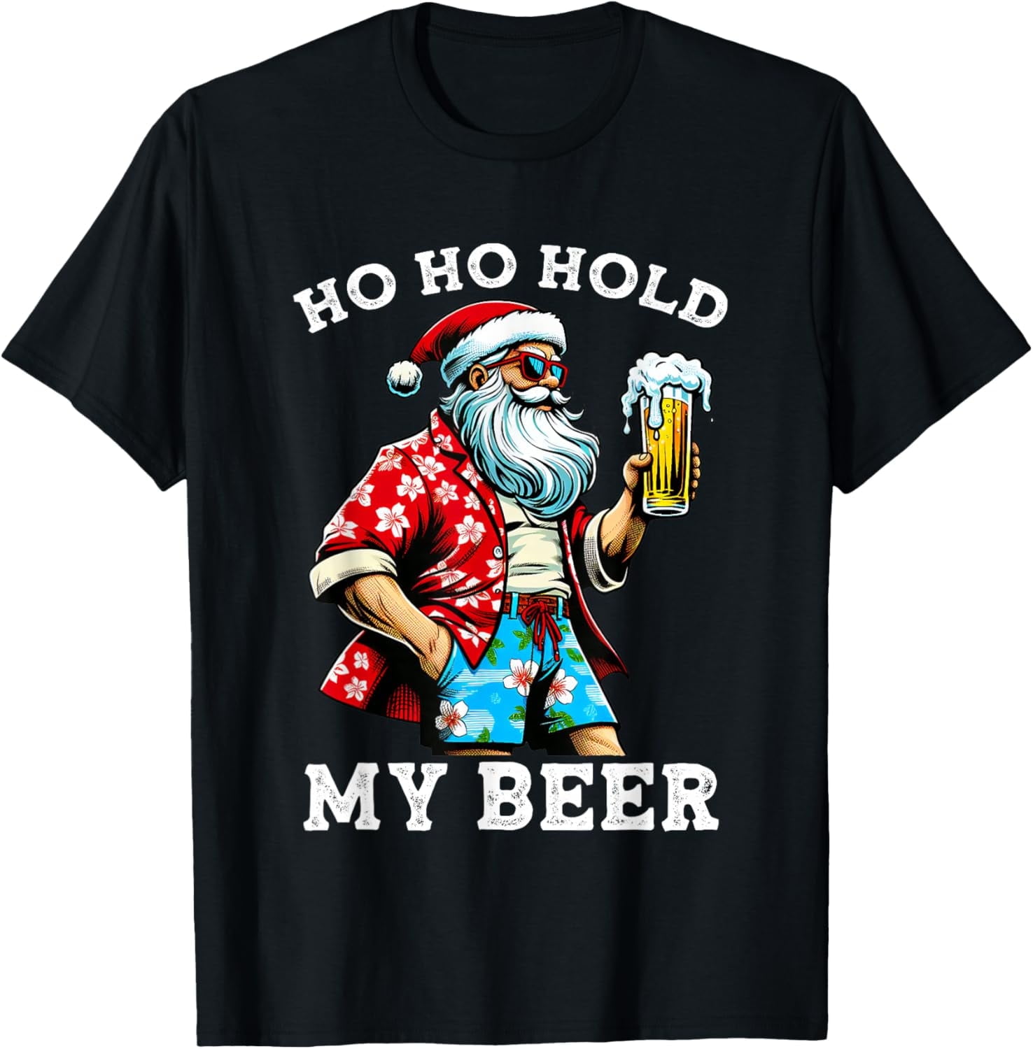 Funny Santa With Sunglasses Mens T-Shirt - Walmart.com