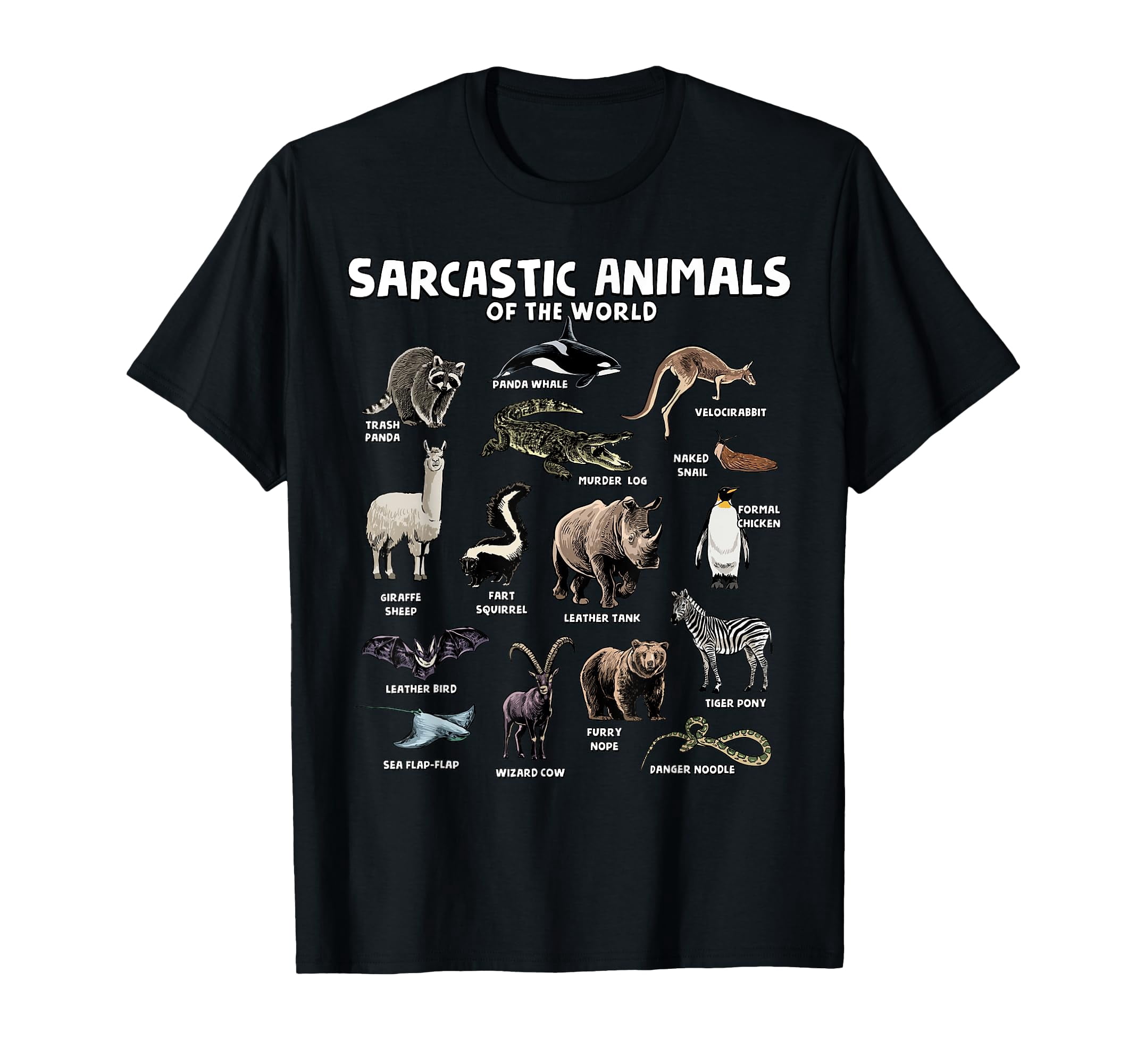 Funny Sarcastic Animals Meme T-Shirt with Humorous Illustrations for ...