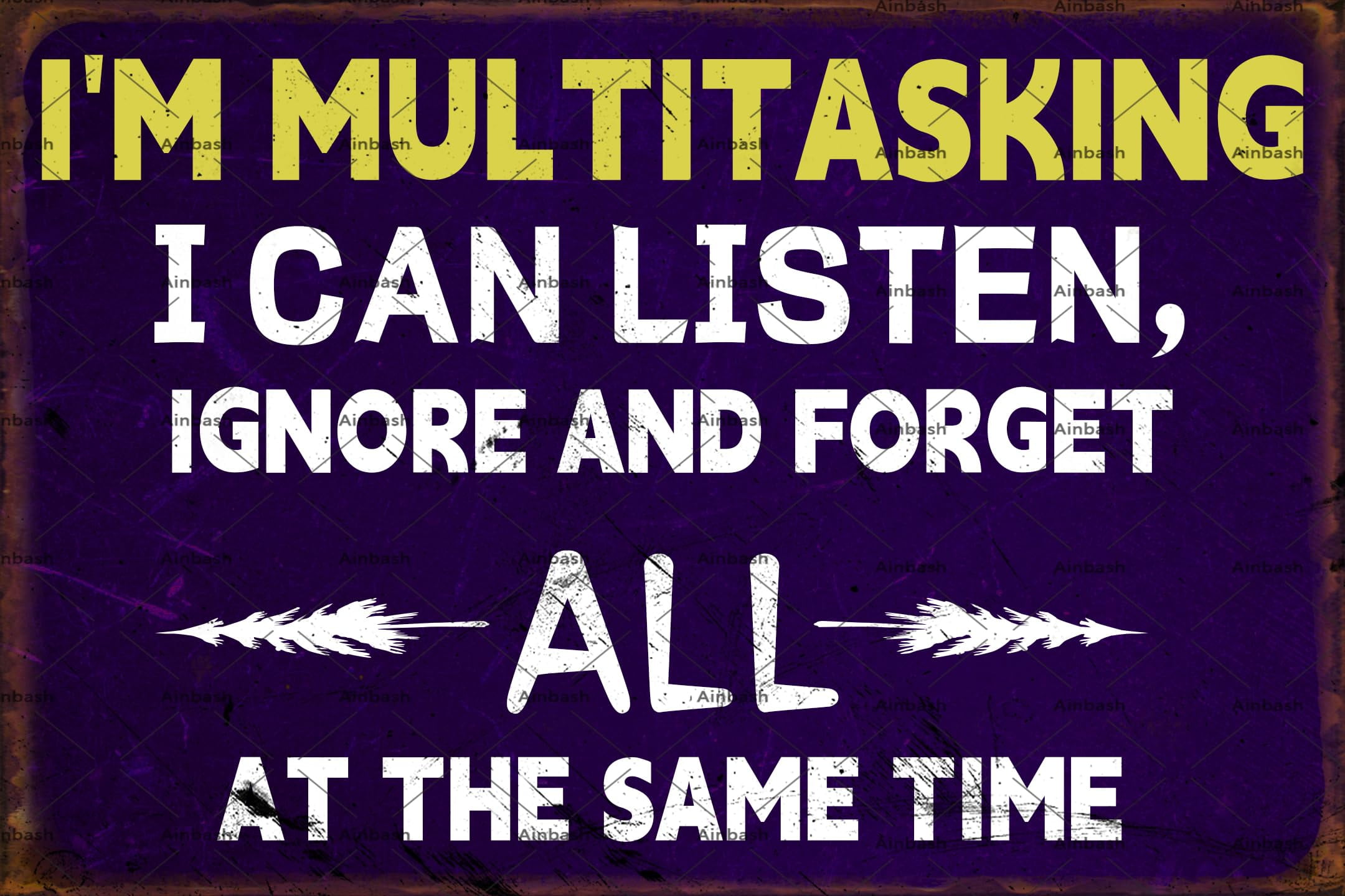 Funny Sarcastic Metal Tin Sign I'M Multitasking I Can Listen Ignore and ...