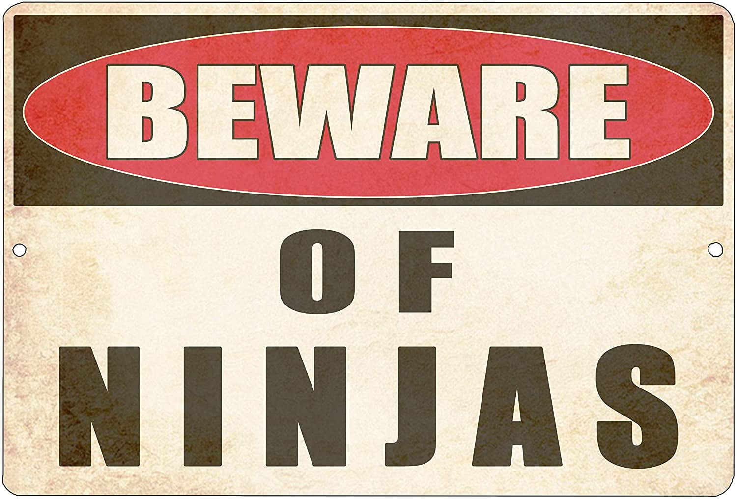 Funny Sarcastic Metal Tin Sign Ninja Wall Decor Man Cave Bar Yard Wall ...