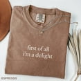 Funny Sarcastic Womens Tshirt, First Of All I m A Delight Shirt, Sassy ...
