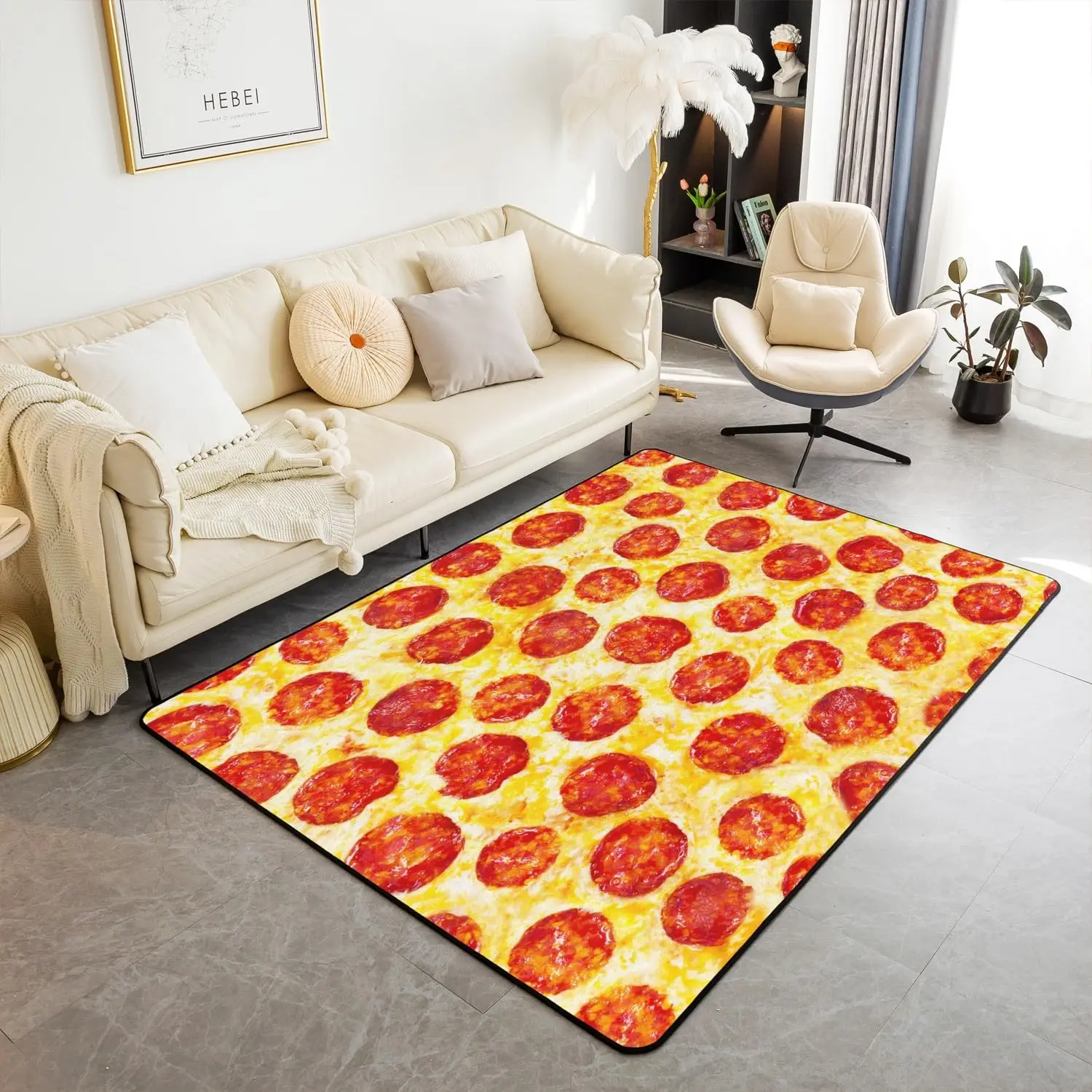 Funny Sausage Pizza Carpet Delicious Food Area Rug Teens Bedroom r ...