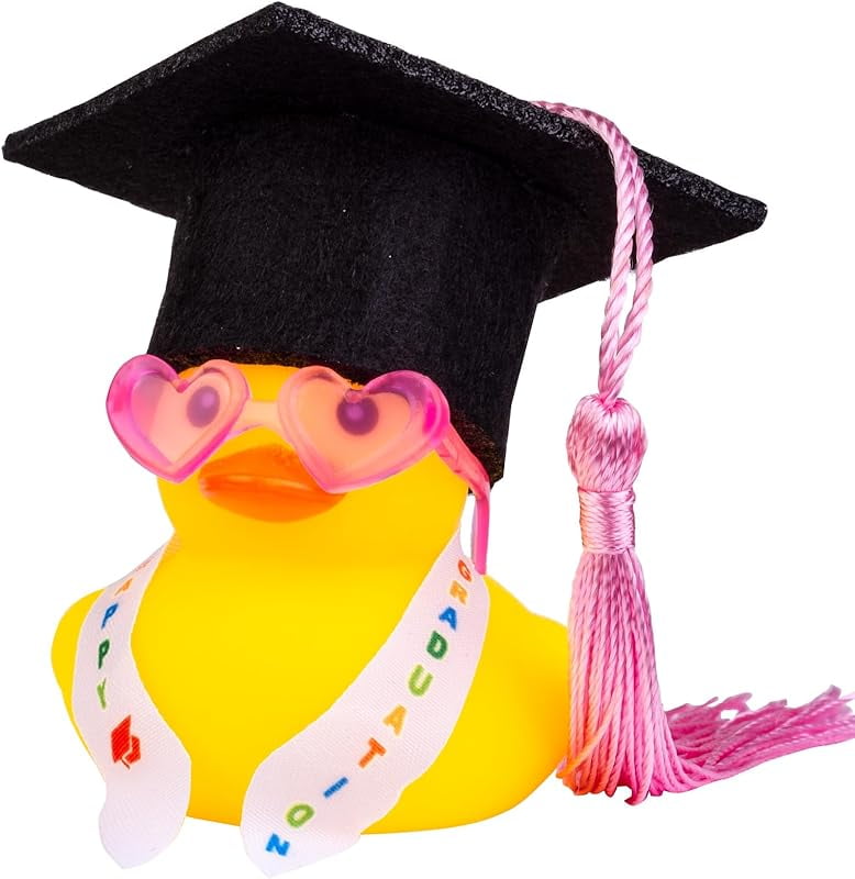 Funny Scholar Rubber Duck with Diploma, Mini Graduation Duck Car ...
