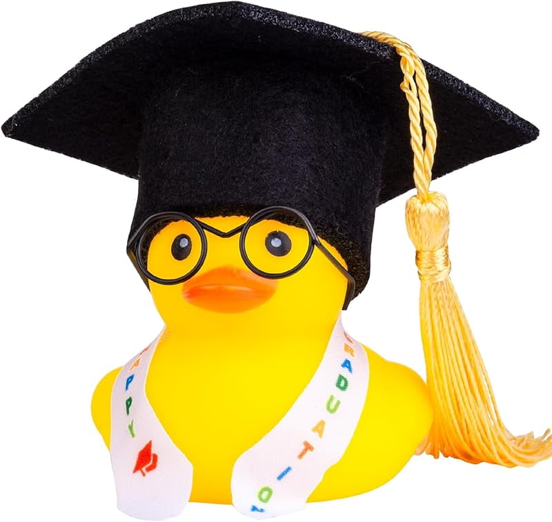 Funny Scholar Rubber Duck with Diploma, Mini Graduation Duck Car ...