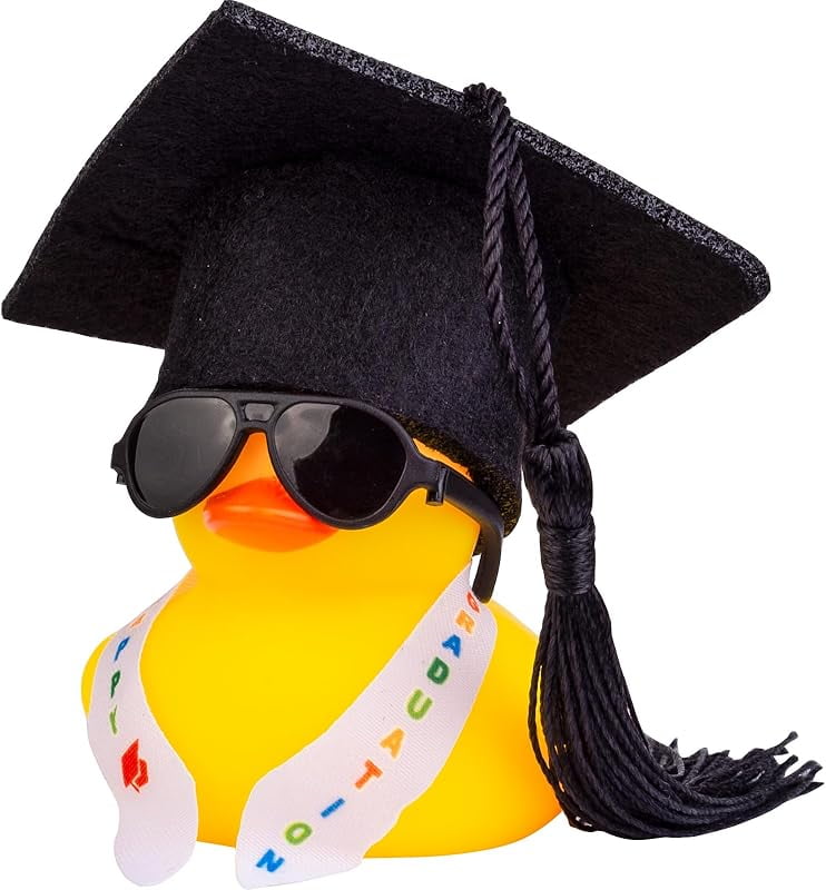 Funny Scholar Rubber Duck with Diploma, Mini Graduation Duck Car ...
