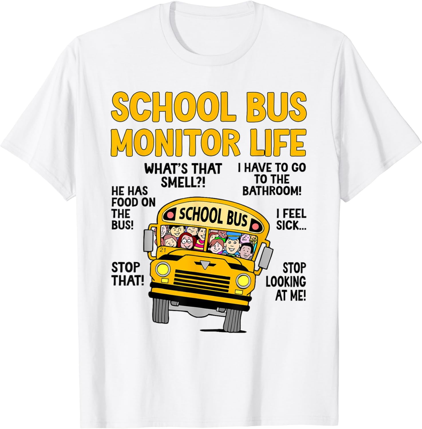 Funny School Bus Monitor Life Bus Monitor T-Shirt - Walmart.com