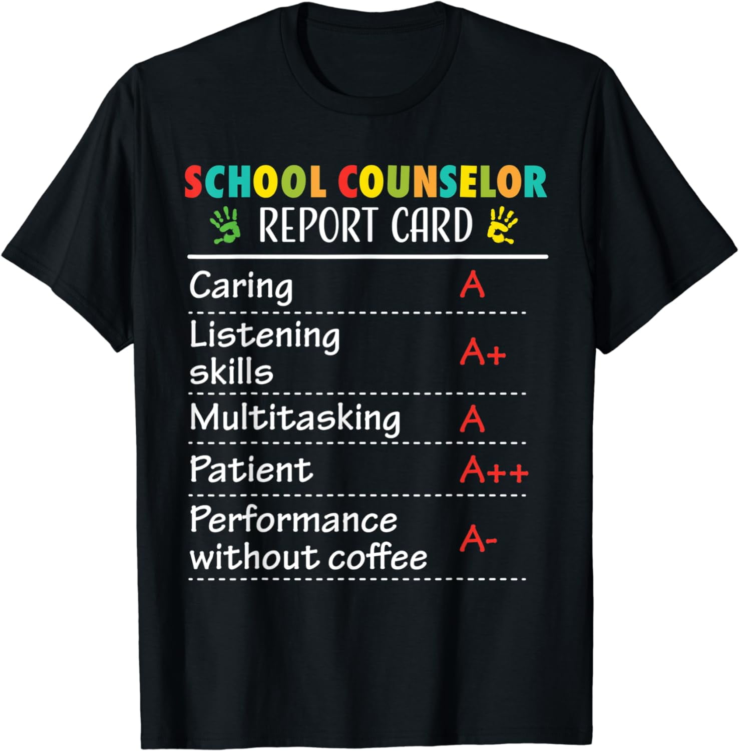 Funny School Counselor Appreciation Gift Report Card Shirt - Walmart.com