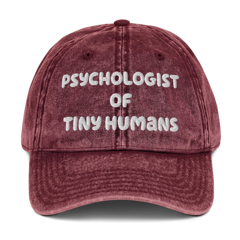 Funny School Psychology Embroidered Vintage Cap, Psychologist Of Tiny ...