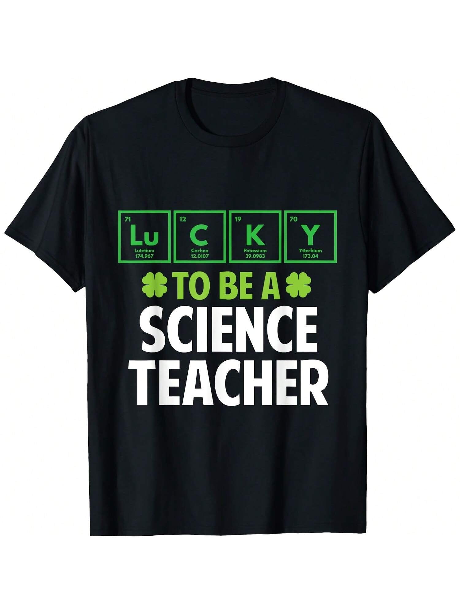 Funny Science Teacher Chemistry Periodic Table LUCKY Shamrock Unisex ...