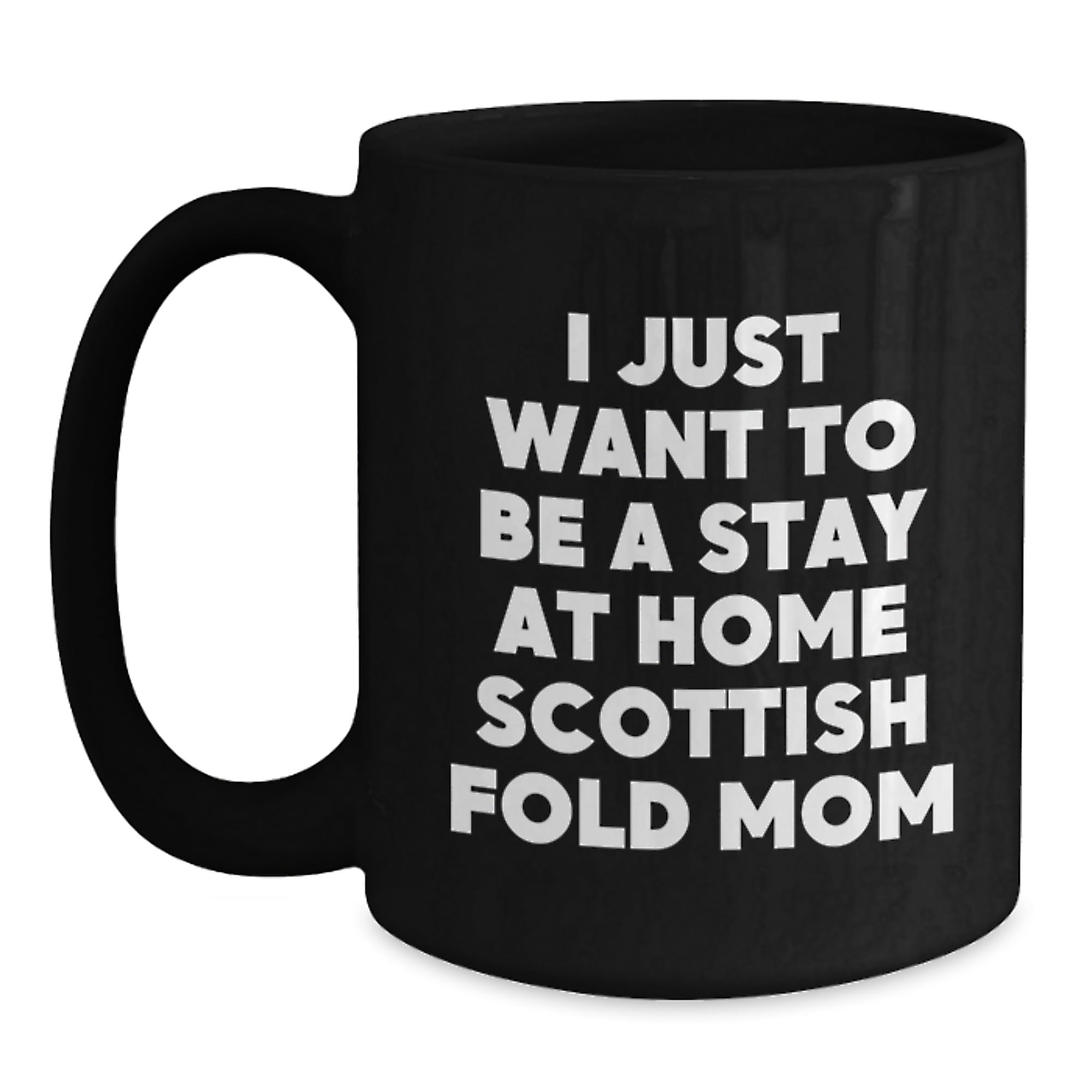 Funny Scottish Fold Cat Gifts for Friends from Men - Black Coffee Mug I ...