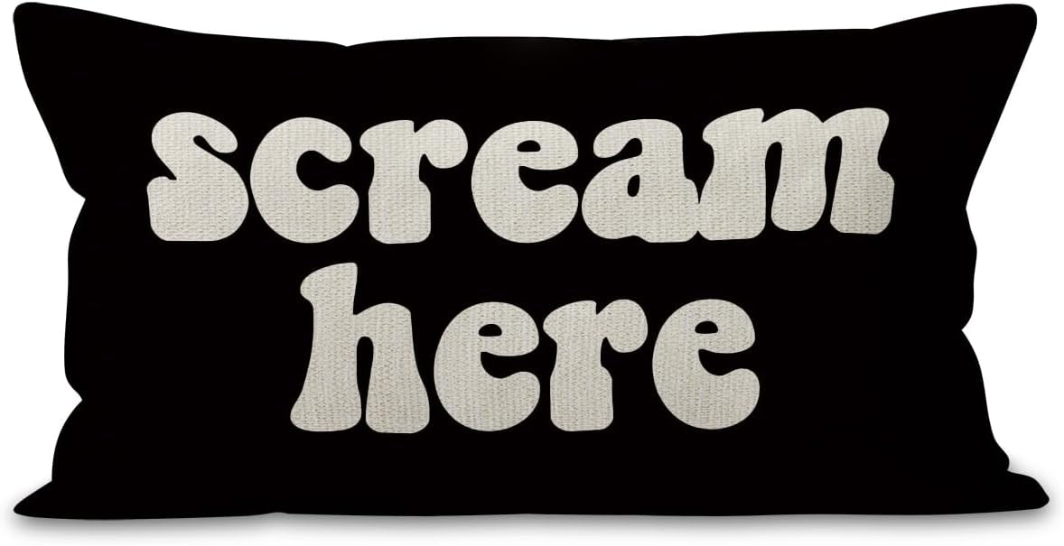 Funny Scream Decor, Scream 12x20 Pillow Cover, Fun Pillows,Fun Throw ...