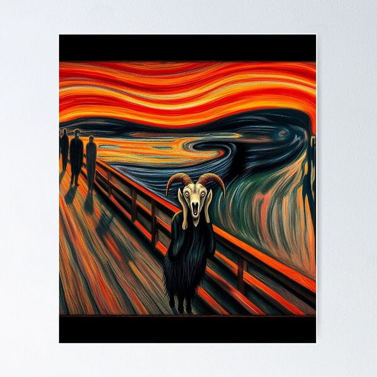 Funny Screaming Goat Meme Goat Scream Painting Vintage Poster Wall Art ...