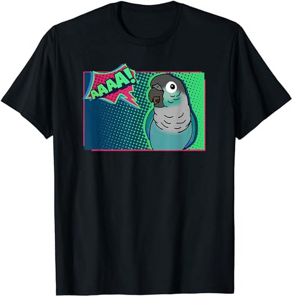 Funny Screaming Turquoise Conure Comic Birb Memes T-Shirt - Walmart.com