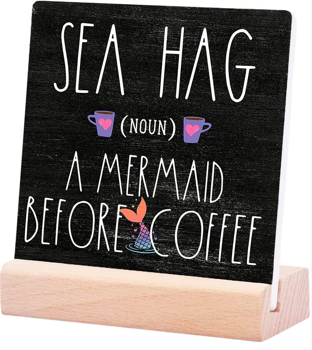 Funny Sea Hag Definition Ceramic Table Sign Plaque a Mermaid Before ...