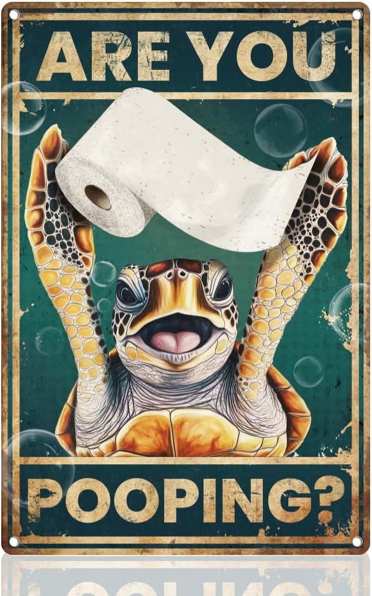 Funny Sea Turtle Bathroom Retro Wall Decor Metal Tin Sign 8" x 12" Are ...
